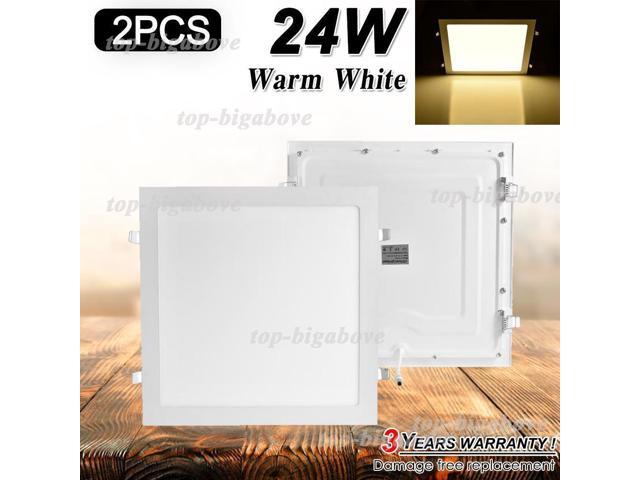 2Pack 24W LED Ceiling Lights Ultra-Thin Recessed Retrofits Kit Warm ...