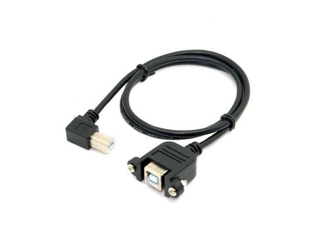 Jimier Right angled USB B Male to Female extension cable with screws ...
