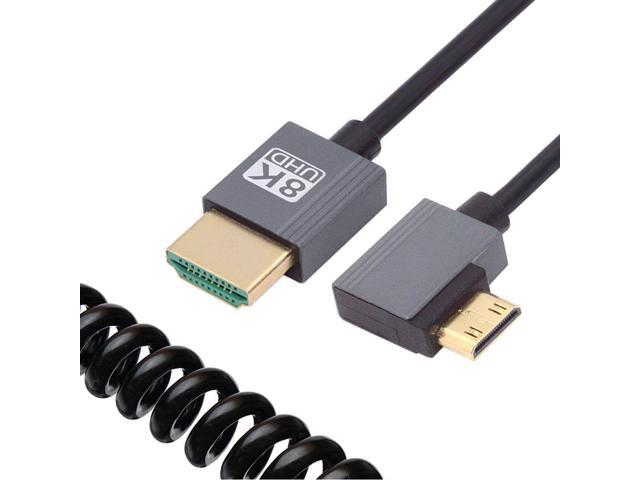 CY 90 Degree Right Angled Mini HDMI 2.1 Male to HDMI Male 8K 60hz ...