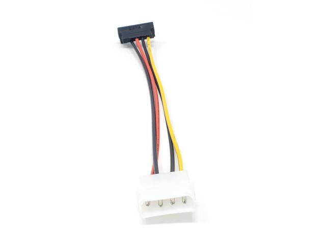 Micro Connectors 6 Inches 4-Pin LP4 to Left Angle SATA Power Adapter ...