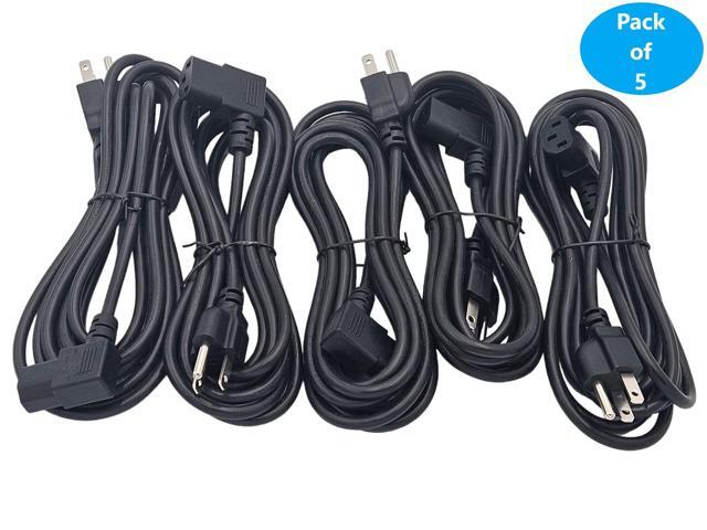 Micro Connectors 10 ft. UL Approved Right Angle AC Power Cord 18 AWG/3 ...