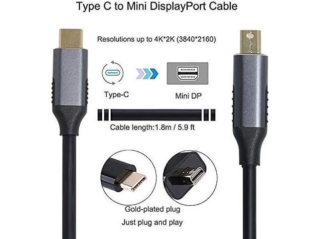 USB C to Mini Displayport Adapter 4K for Monitor Laptop Mini ...
