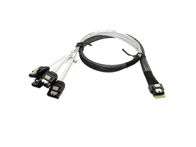 KAIBOXIXI Slim Line SAS 4.0 SFF-8654 4i 38pin Host to 4 SATA 7pin ...