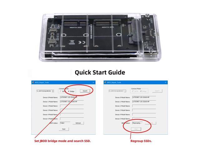 Chenyang Dual MSATA Mini-SATA SSD Card JBOD Raid0 Span Bridge to USB3.0 ...