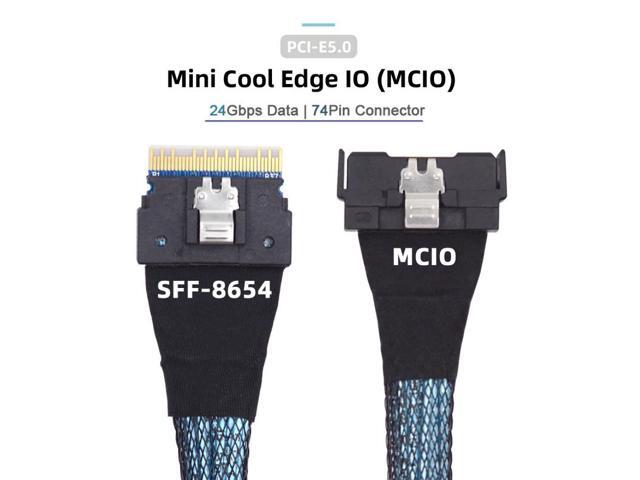 Cablecc PCI-E 5.0 Mini Cool Edge IO MCIO PCI-E Slimline 8i 74Pin Male ...