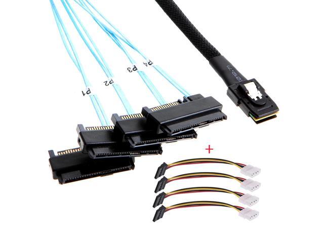 Shenzhong LSI / 3Ware Molex mini SAS SFF-8087 to SFF-8482 and power x4 ...