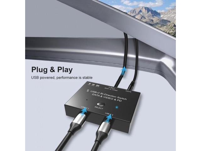 Chenyang Cable USB-C Type-C Bi-Direction Switch MST 1 to 2 Hub Support ...