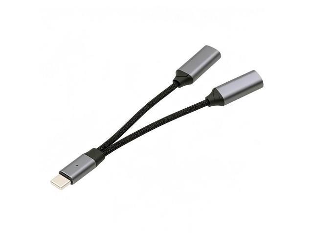 Jimier USB-C Type-C Male to Dual Female Audio DAC AUX Music 16bit 48kHz ...