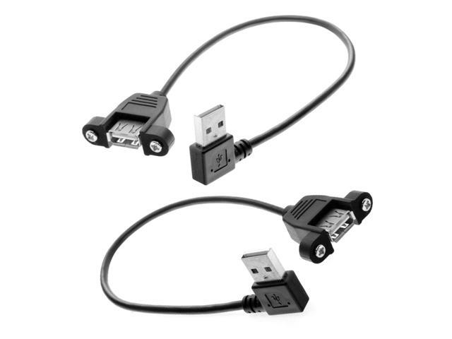 Jimier 2pcs/lot Left & Right Angled Type USB 2.0 Type-A Male to USB ...