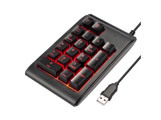 19 Keys RGB Backlight USB Numeric Keypad Wired Numpad for Laptop ...