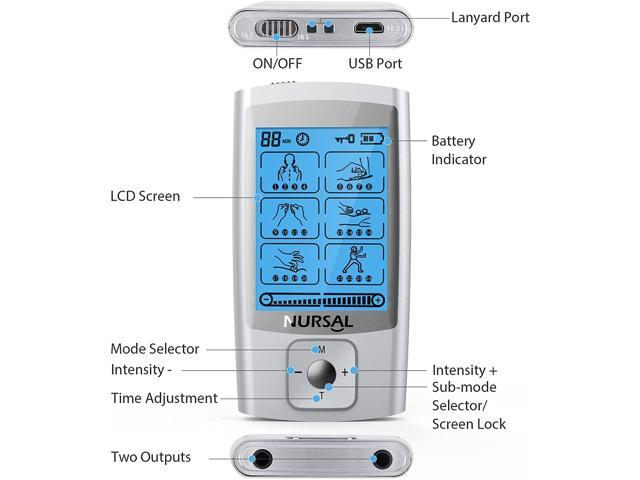 NURSAL 24 Modes TENS Unit Muscle Stimulator with Continuous Stimulation ...