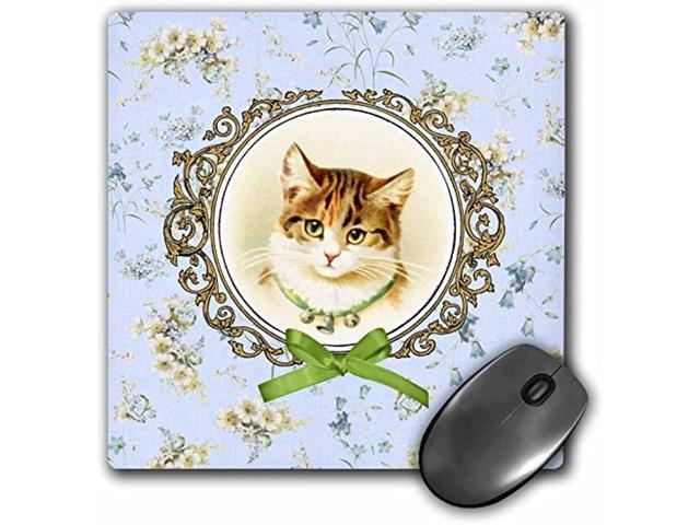 Llc 8 X 8 X 0.25 Inches Mouse Pad, Vintage Cute Kitten On Pretty Blue ...