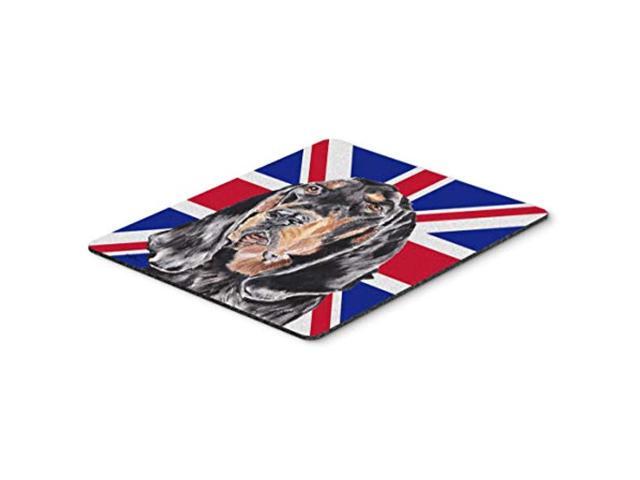 Sc9869mp Black And Tan Coonhound With Engish Union Jack British Flag ...