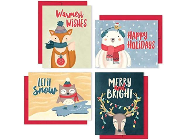 Christmas Cards Boxed Set: Woodland Animal Holiday Card Pack (Premium ...