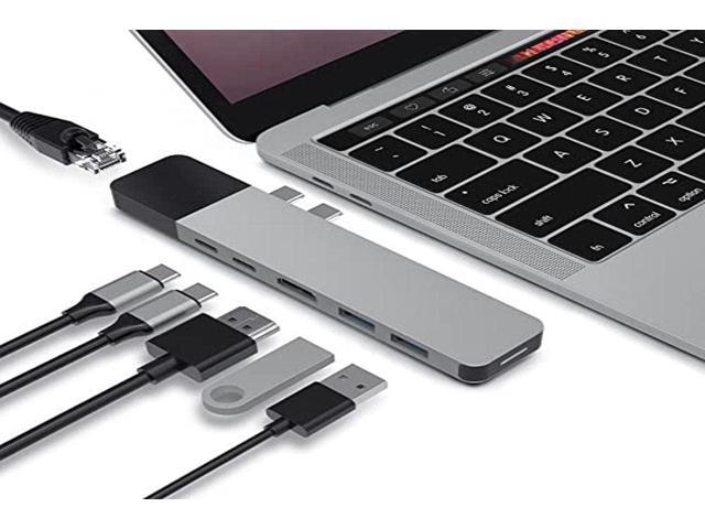 HyperDrive USB C Hub, Dual Type C Hub Adapter for MacBook Pro 13" 15 ...