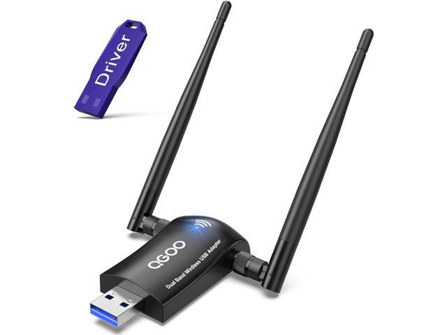 Wireless WiFi Adapter for Desktop PC - QGOO AC1300Mbps USB 3.0 Network Dongle with 5dBi High ...