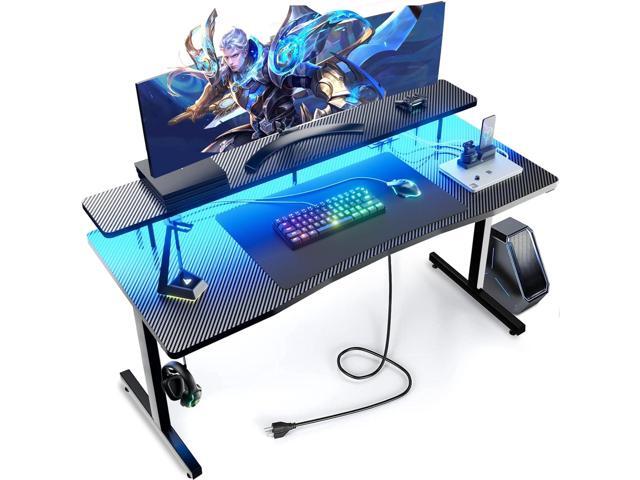 GTRACING 55 Inch Gaming Desk, Computer Gamer Desk with Monitor Stand ...