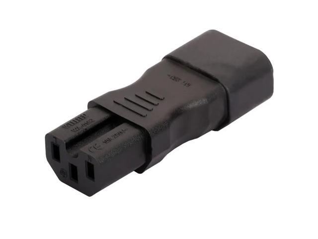 C14-C15 IEC 320 C13 Male to C15 Kettle Plug Female Power Adapter C16 to ...