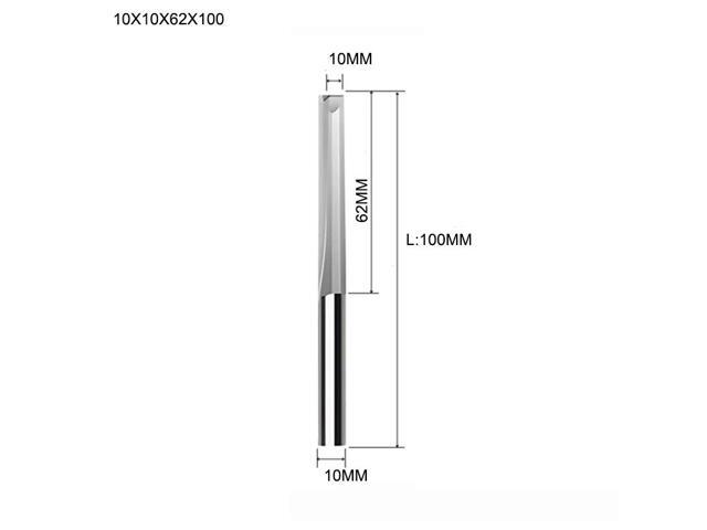 10pcs Two Flutes Straight Slot Bit Wood Cutter CNC Solid Carbide Two ...
