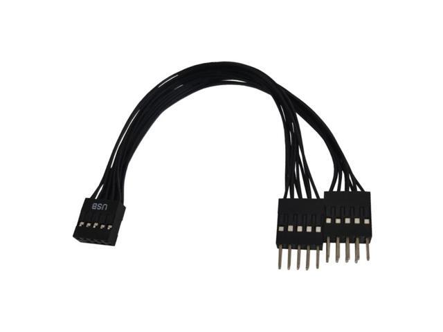 USB Motherboard Cable USB Header Extension Cable 9Pin 1 Female to 2 ...