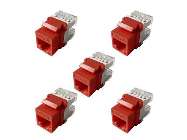 5 Pieces Cat6 RJ45 Keystone Jacks Slim Profile, Ethernet Wall Jack ...