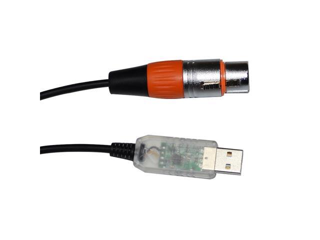 COLORFUL RS485 DMX512 TO USB 3PIN 3P DMX 512 XLR FEMALE CONVERTER CABLE ...