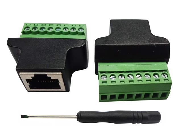 Vszerda RJ45 Female Plug to 8P 8C Female Bolt Screw Type terminals ...