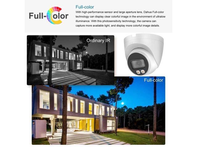 DH Full-Color IP Camera 4MP IPC-HDW2439T-AS-LED-S2 Dome 12V DC/PoE Built-in MIC And Warm Led ...