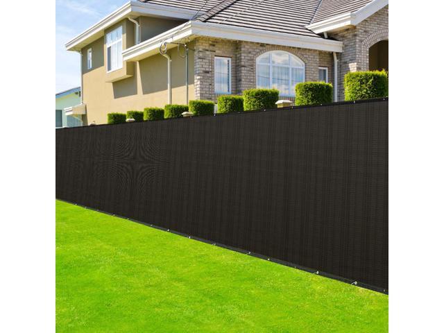 6' x 50' Fence Screen Cover Black Flat Fabric 180gsm Virgin HDPE Slat ...