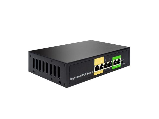 Ultrapoe 6 Port PoE Switch 4 Ports 10/100Mbps PoE+ 2 Uplink 65W 803.af ...