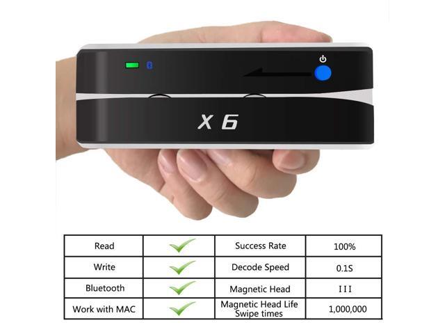 3 Track Bluetooth X6BT VIP Card Reader Writer Encoder POS Strip Card ...
