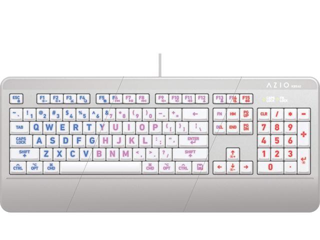 Azio Vision Mac USB-C Keyboard, Backlit/Large Print, 3 Interchange ...