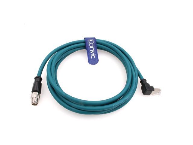 Eonvic Ethernet Shielded Cable M12 X-Type 8 Position to RJ45 Waterproof ...