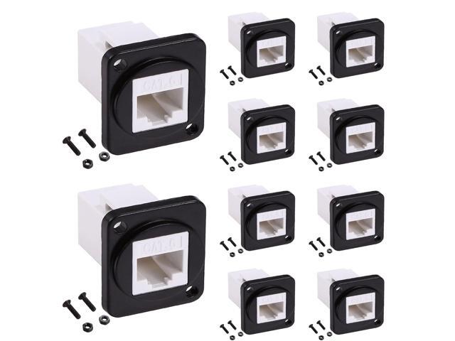 PENGLIN 10Pack RJ45 Socket D-Type CAT6 Panel Mount Connector ...