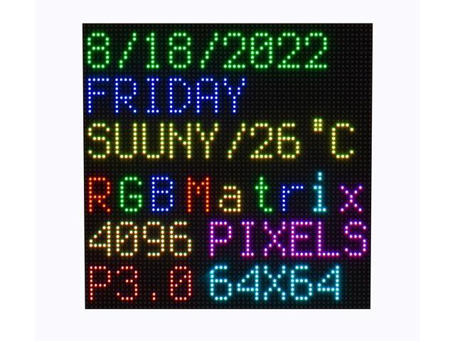 64x64 RGB LED Matrix Panel Full Color for Raspberry Pi/Ardui 192x192 mm ...
