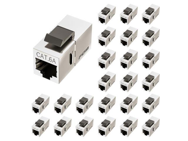 FGB 25 Pack Cat6a Shielded Keystone Coupler, Female to Female RJ45 ...