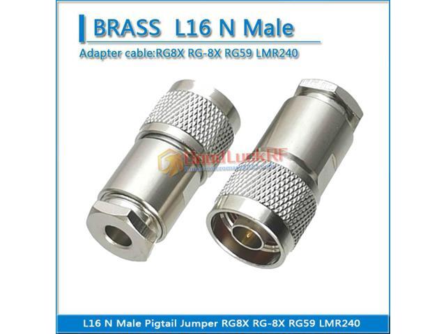 1X Pcs L16 N Male Plug Socket Clamp Solder for RG8X RG-8X LMR240 RG59 ...