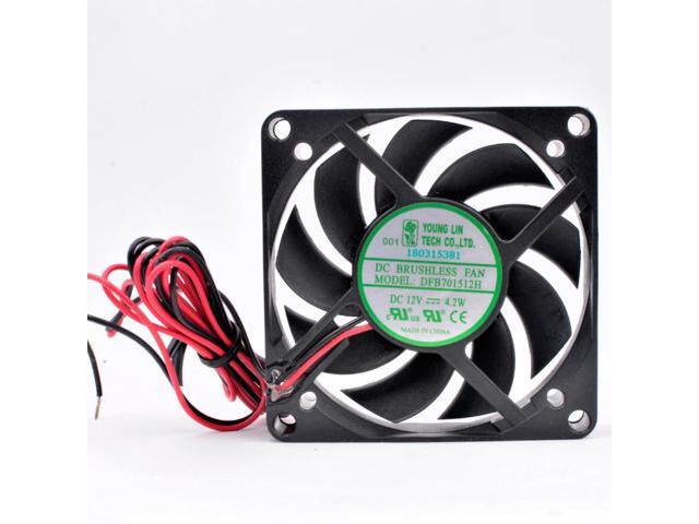 DFB701512H 7cm 70mm fan 70x70x15mm DC12V 4.2w 2 wires 2 balls Cooling ...