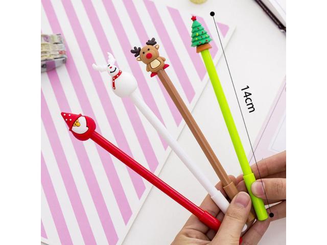 4PCS Christmas Series Neutral Pen Cute Cartoon Pens Creative Black Pen ...