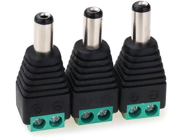 2.1x5.5MM 12V Male DC Power Jack Plug Adapter Connector for CCTV Camera ...