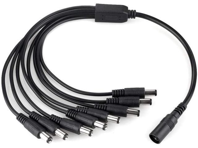 DC Power Splitter Cable 1 Female to 8 Male Output Y Adapter for CCTV ...