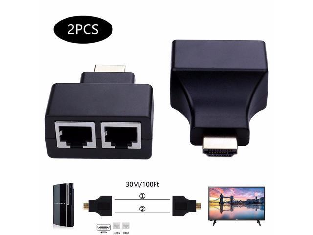 Adapter HDMI-compatible to Dual RJ45 Network Cable Extender, Splitter ...