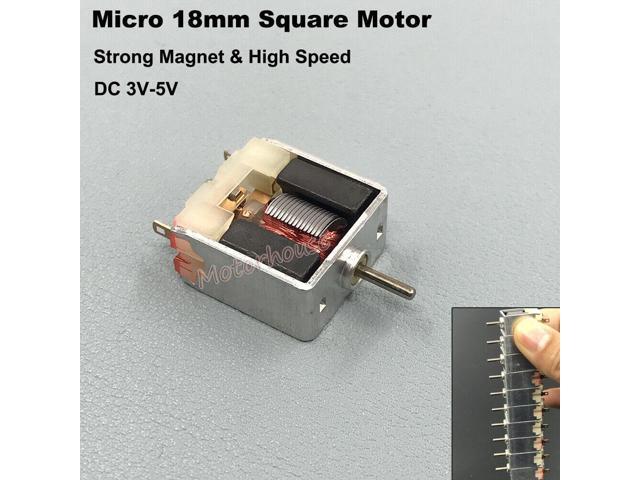 DC 3V-6V 5V 16000RPM High Speed Mini 020 Motor Thin Square 18mm Bare ...