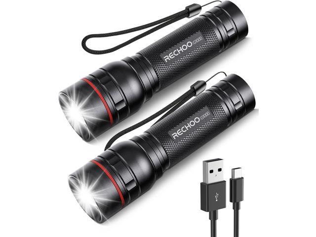 Rechargeable Flashlights High Lumens 2 Pack G1000 Super Bright Flash ...