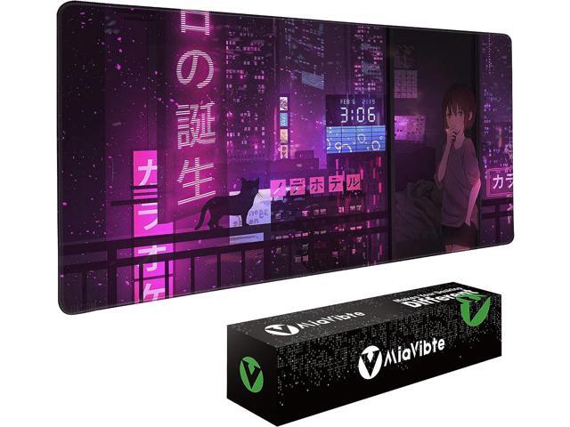 Purple Anime Gaming Mouse Pad XXL Extended Japanese Desk Mat Cool Large ...