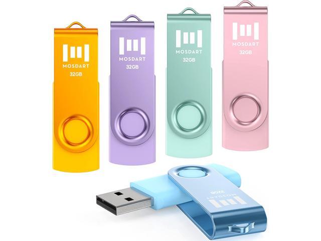 MOSDART 32GB USB Flash Drive 5 Pack 32 GB Multicolor Multipack USB2.0 ...