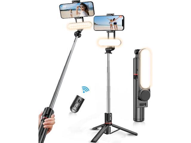 Selfie Stick Tripod with Light Extendable Selfie Stick with Detachable ...