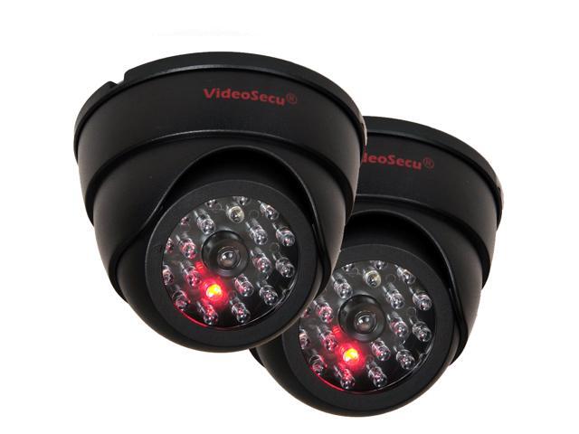 VideoSecu 2 Pack Dummy Dome Surveillance Camera Fake Infrared IR LED ...