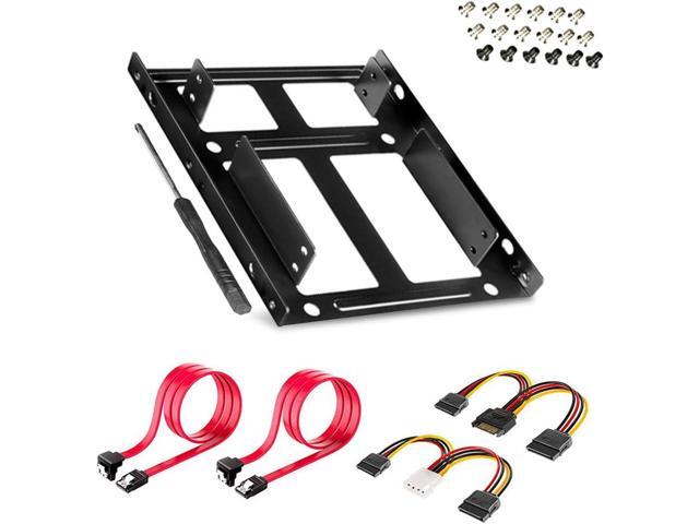 Dual SSD/HDD Metal Mounting Bracket kit 2.5 to 3.5 Convert Any 2.5 inch ...