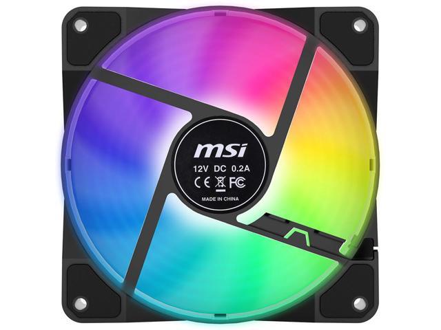 MSI MAG F120 ARGB Case Fan Black, PWM intelligent speed regulation ...